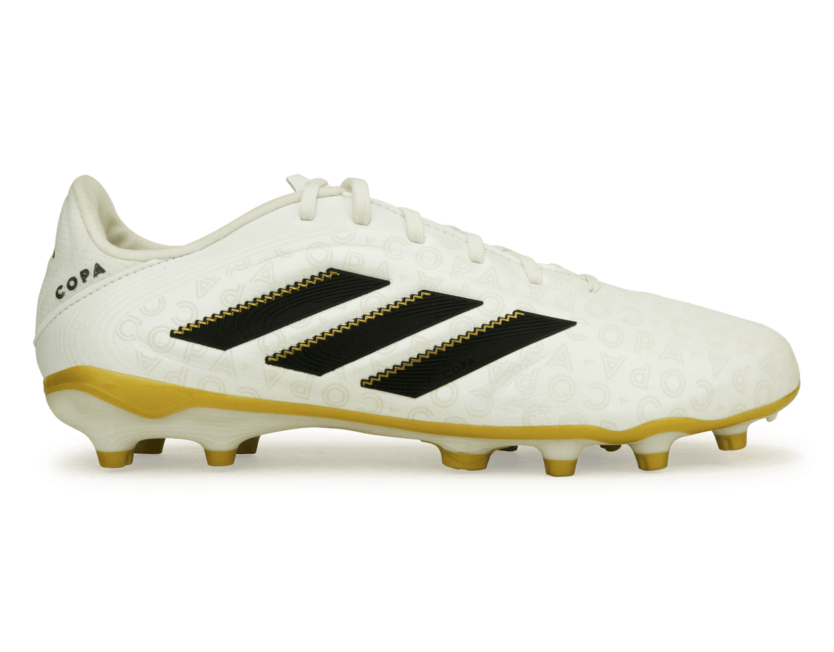 adidas Youth Copa Pure III League FG/MG White/Black/Gold – Azteca Soccer