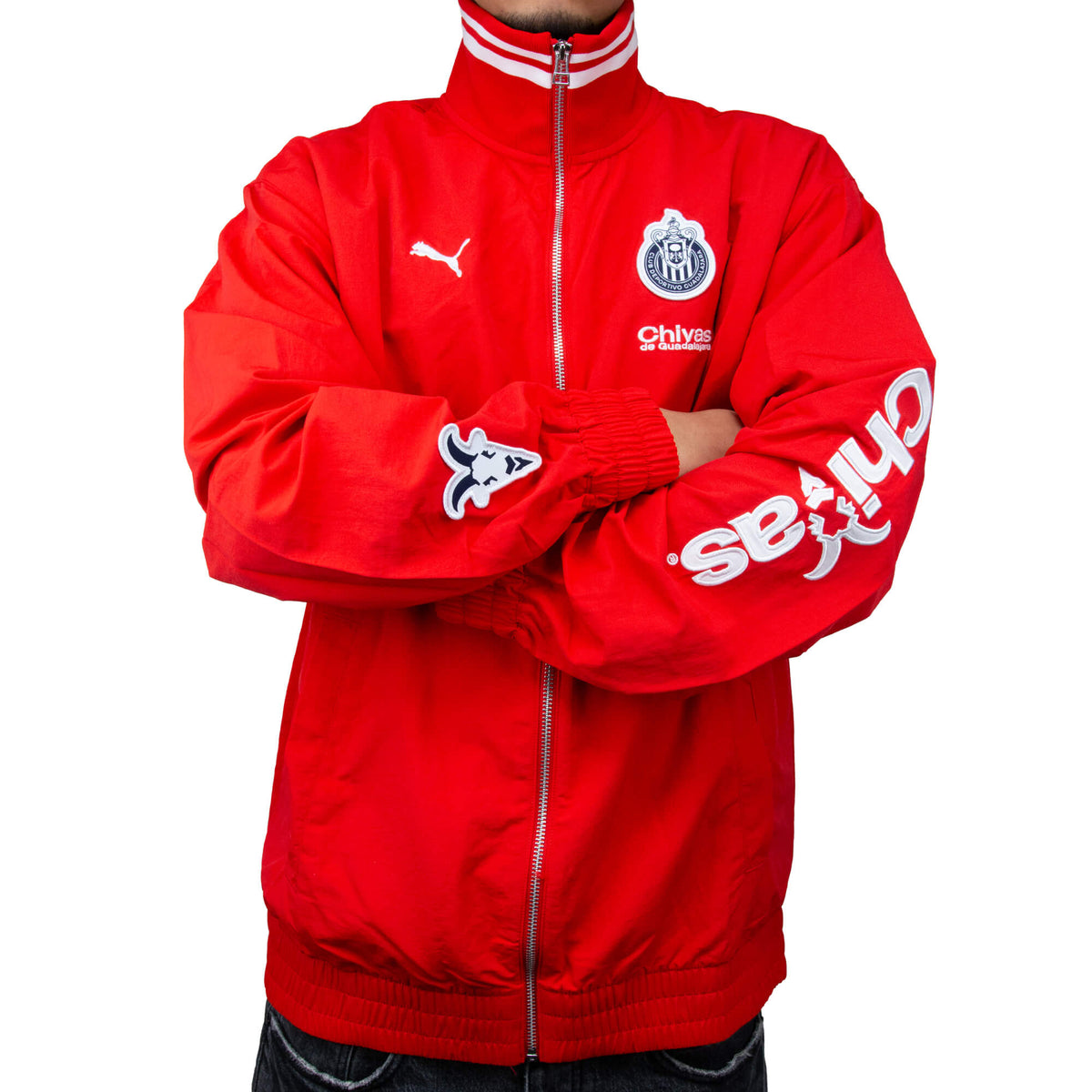 PUMA Men's Chivas De Guadalajara 2025/26 Varsity Jacket Red/White ...