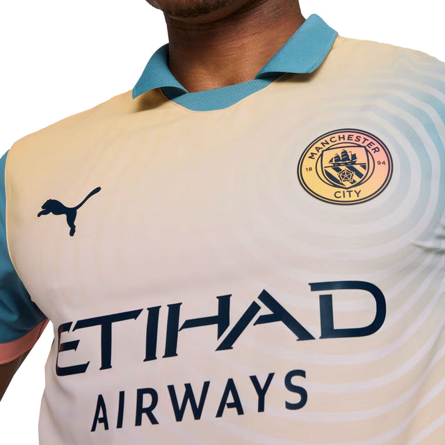 PUMA Men's Manchester City 2024/25 Authentic Fourth Jersey Rose Bay/Bo ...