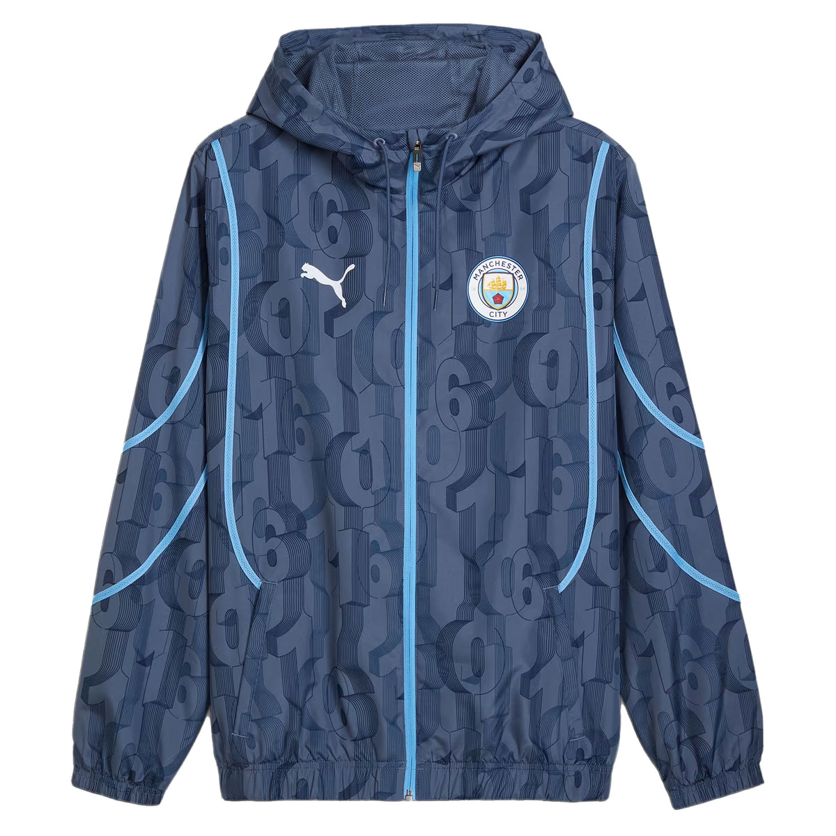 PUMA Men's Manchester City 2024/25 Pre-Match Woven Jacket Inky Blue/Li ...