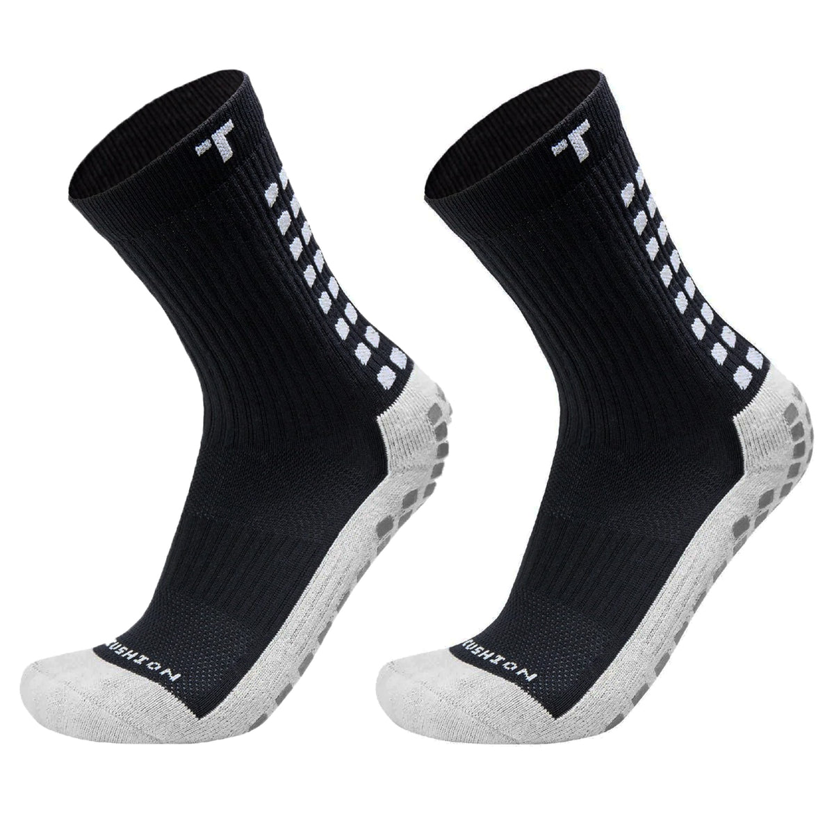 TRUsox 3.0 Mid-Calf Cushioned Grip Socks Black/White – Azteca Soccer