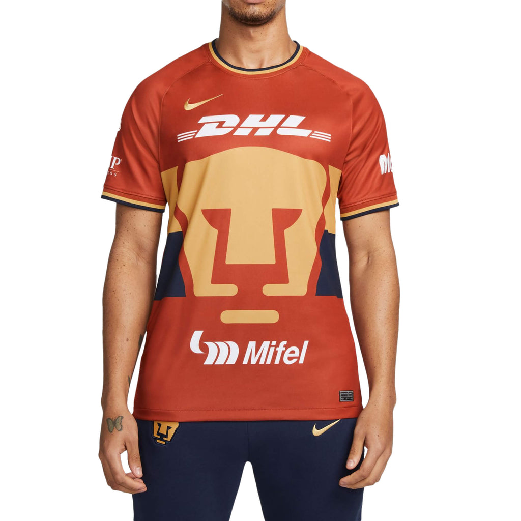 Nike Men's Pumas UNAM 2022/23 Third Jersey Fire Wood Orange/Truly Gold ...