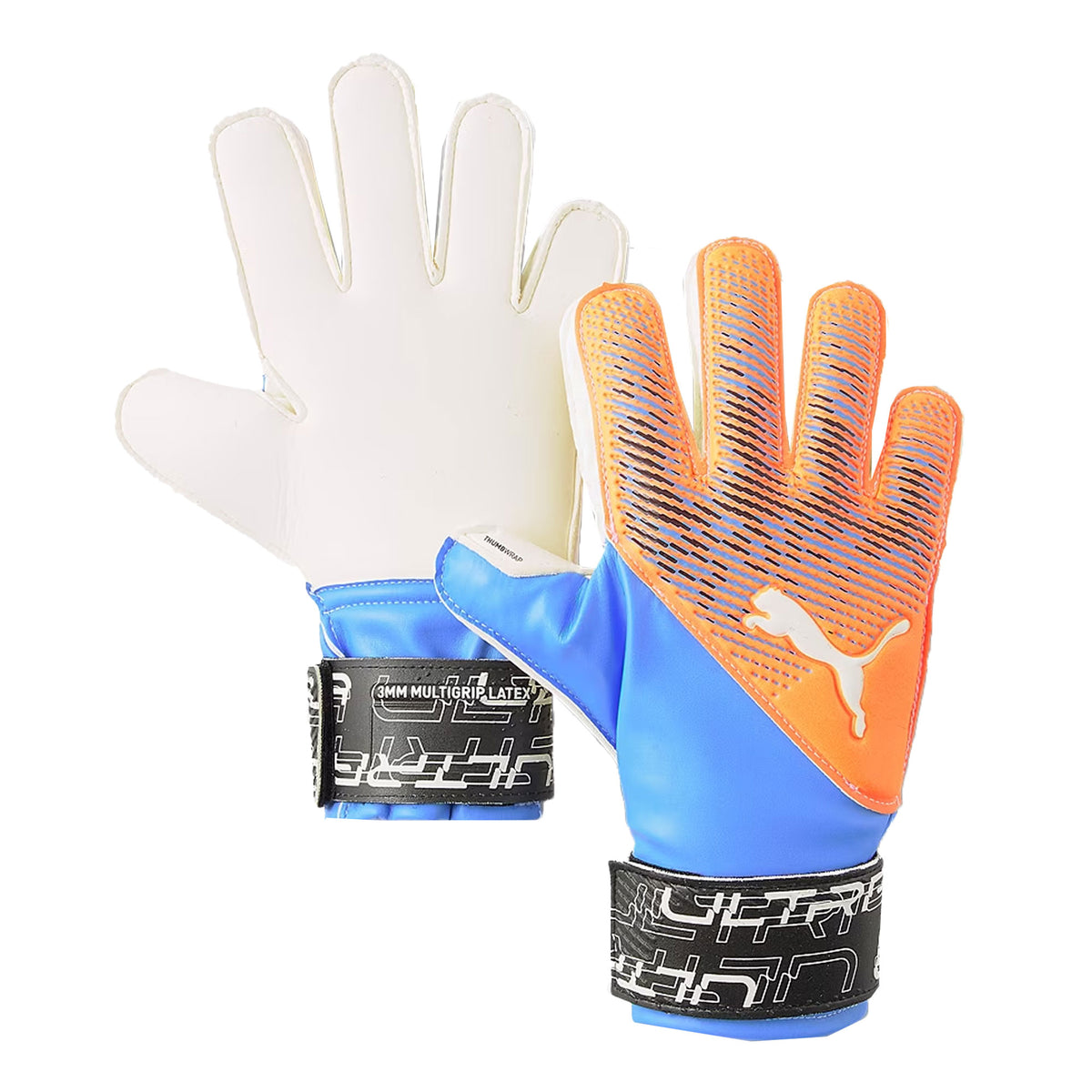 PUMA Kids Ultra Protect 3 RC Fingersave Goalkeeper Gloves Orange/Blue ...